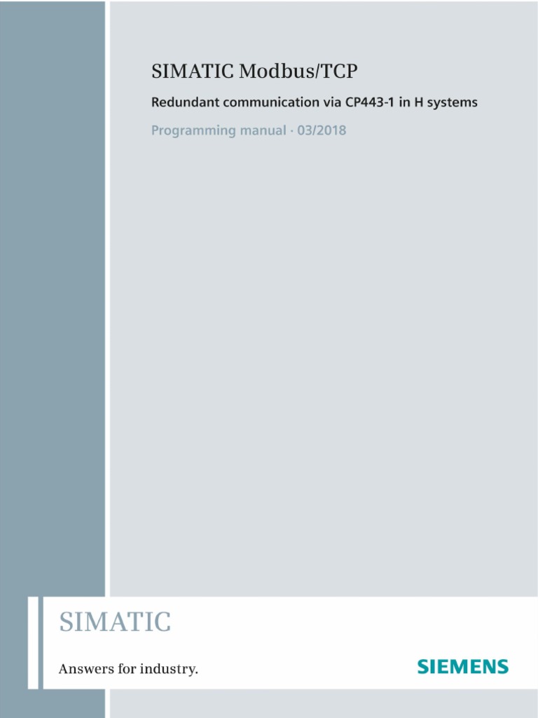 SIMATIC Modbus TCP CP Red e en-US PDF | PDF | Port (Computer Networking) | Parameter (Computer ...