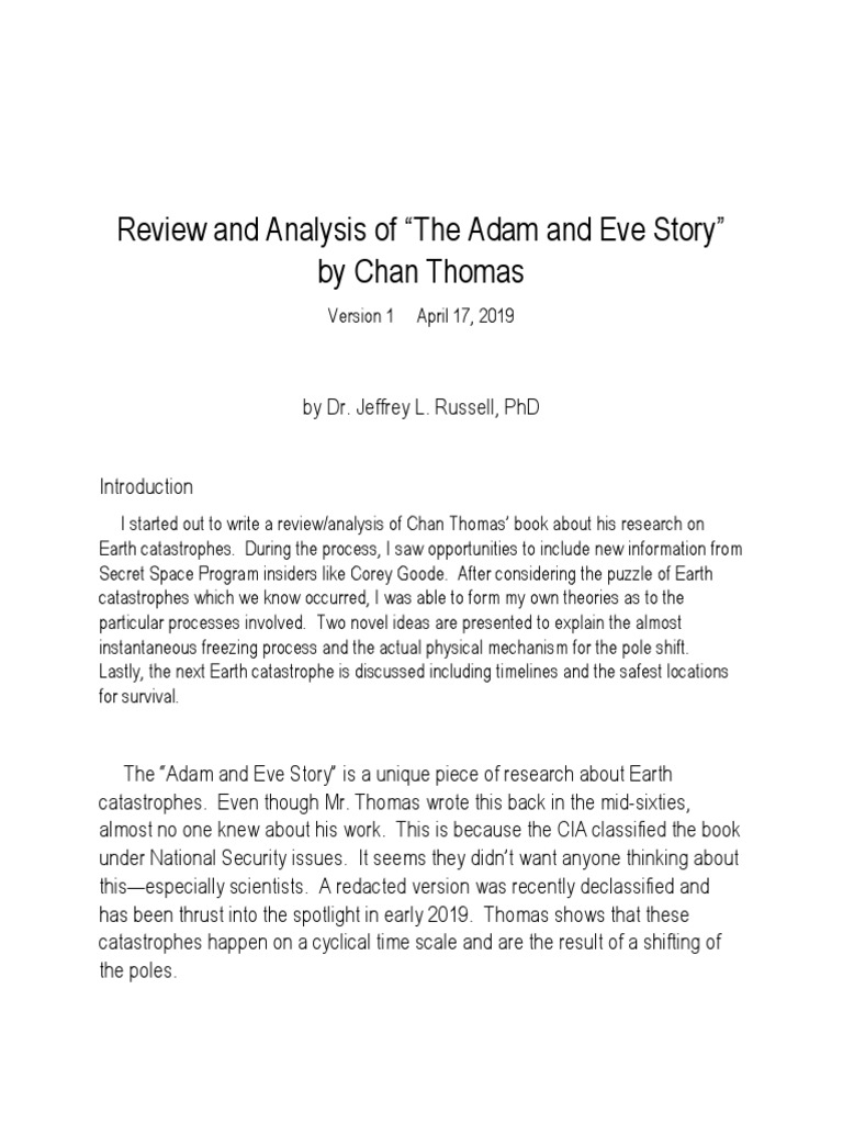 Review of The Adam and Eve Story by Chan Thomas | PDF | Sun | Solar Flare