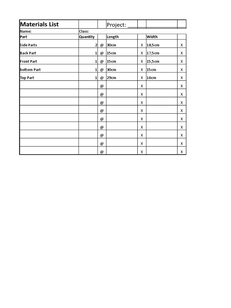 Wood Project Materials List | PDF | Nature