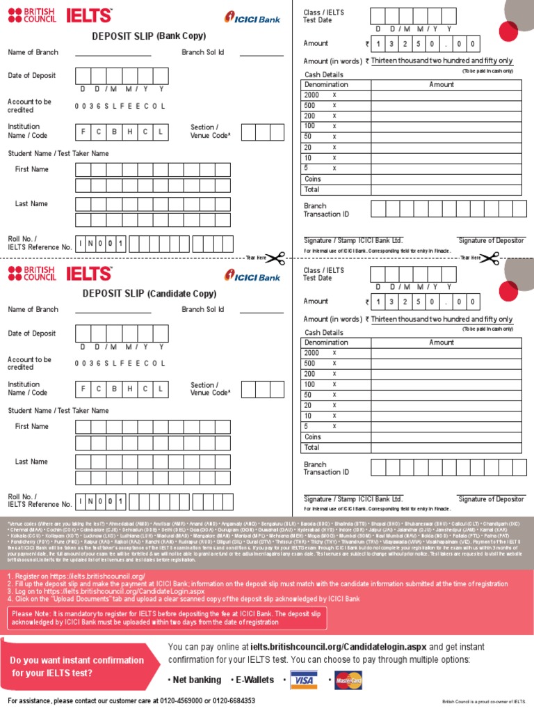 IELTS Test Venues and Payment Guide | PDF | International English ...