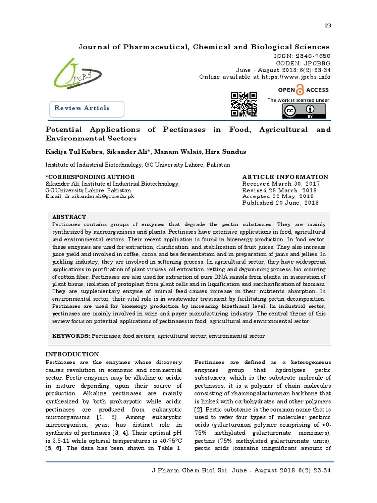 Enzyme Pectinase | PDF | Orange Juice | Chemistry