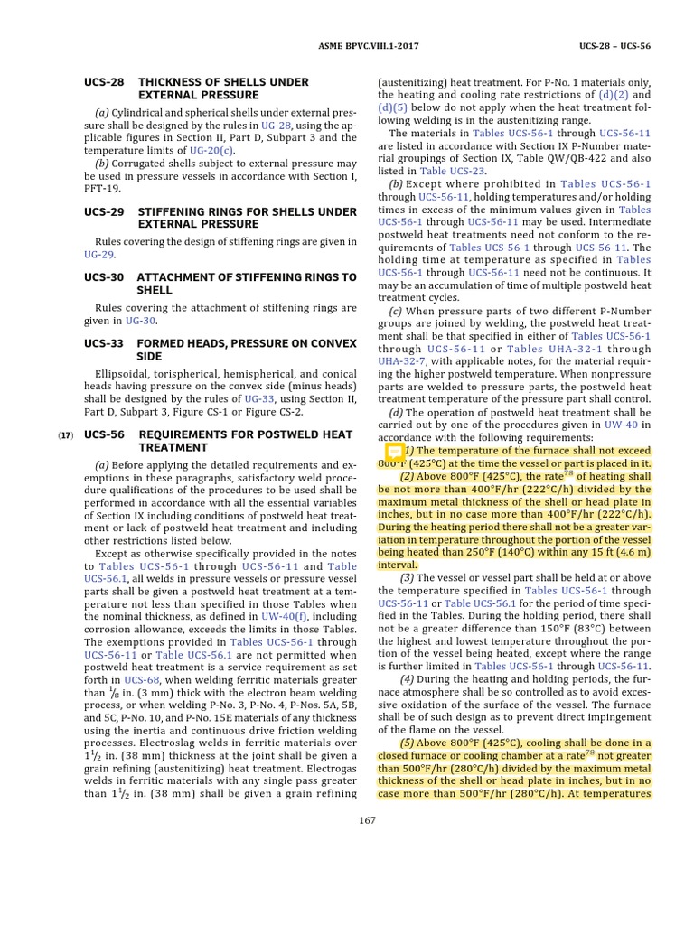 Asme Sec Viii Div 1 2017 Ucs 56 | PDF | Heat Treating | Welding