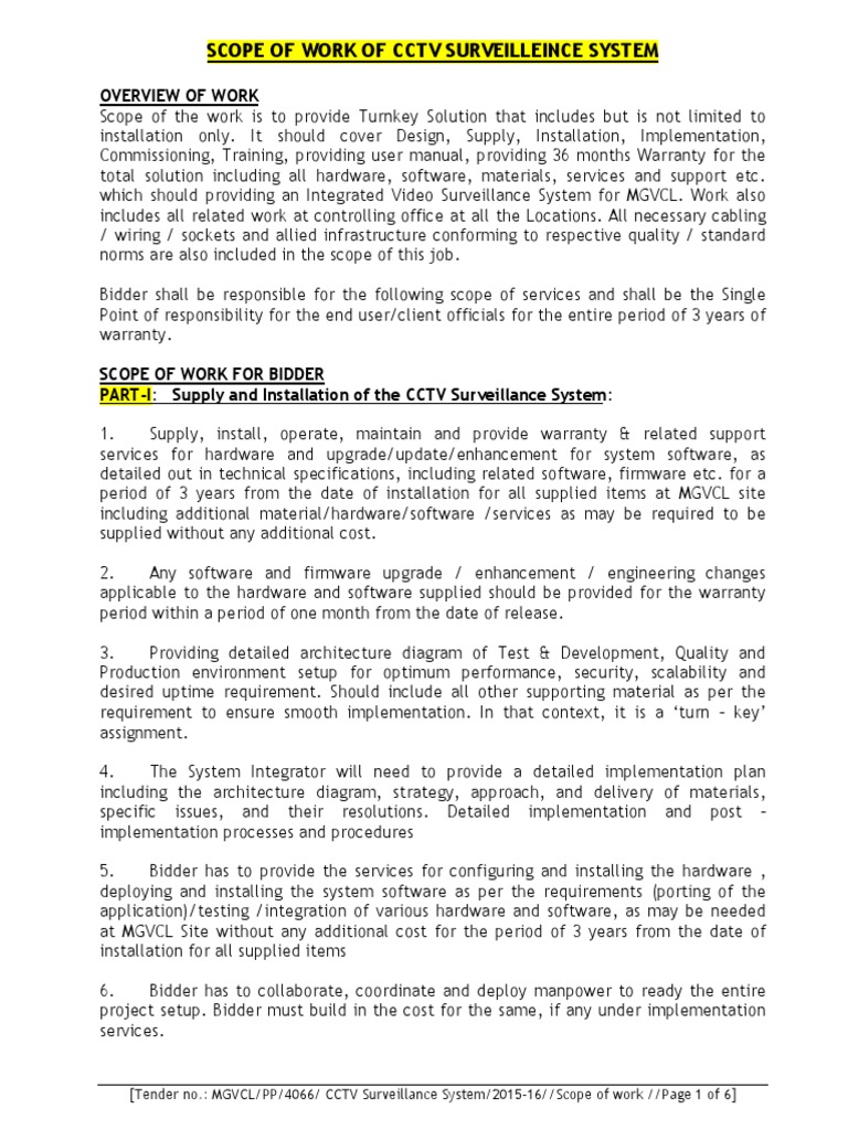 CCTV Surveillance System Project Plan | PDF | Closed Circuit Television ...