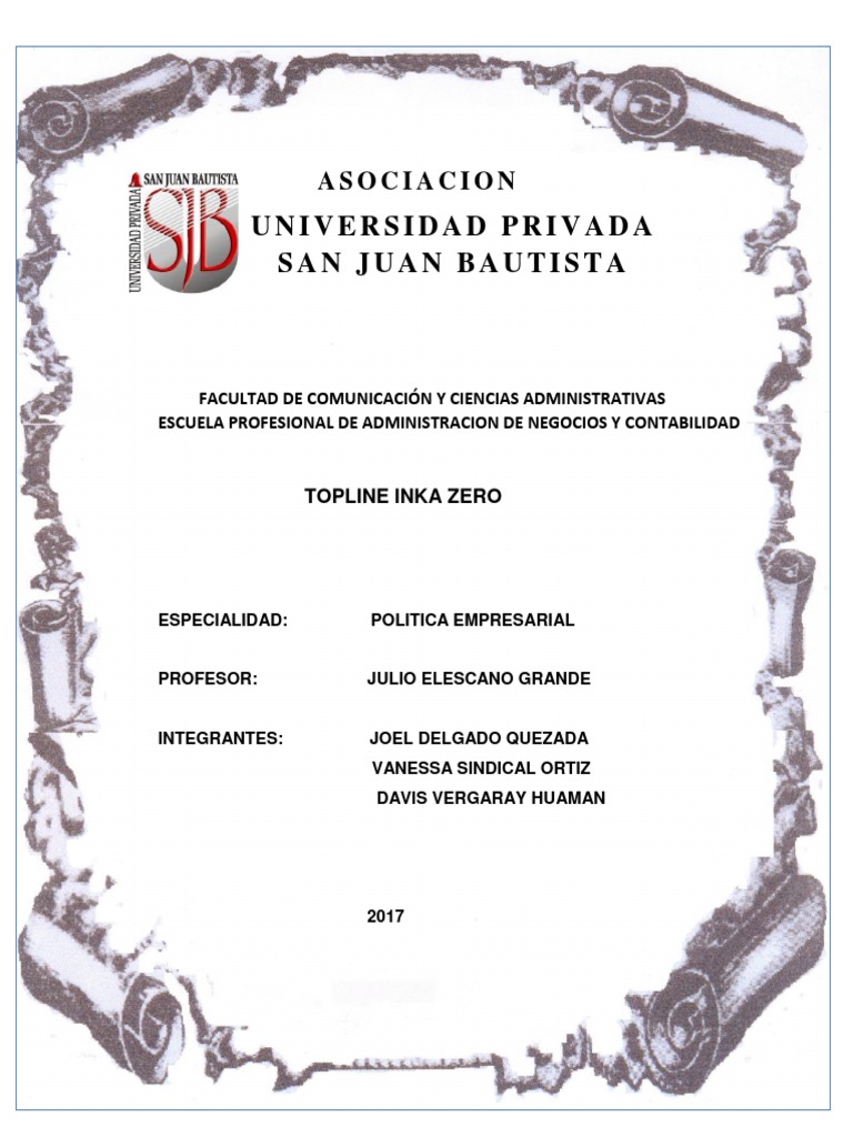 Politica Empresarial - Topline Inka Cola Zero !! | PDF | Planificación ...