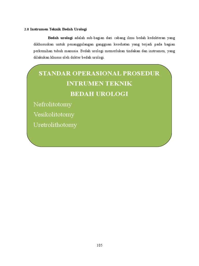 SOP Instrumen Bedah Urologi | PDF