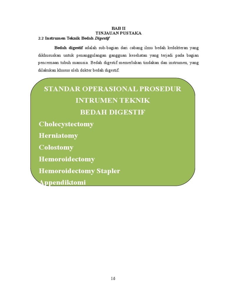 Instrumen Bedah Digestif dan SOP | PDF
