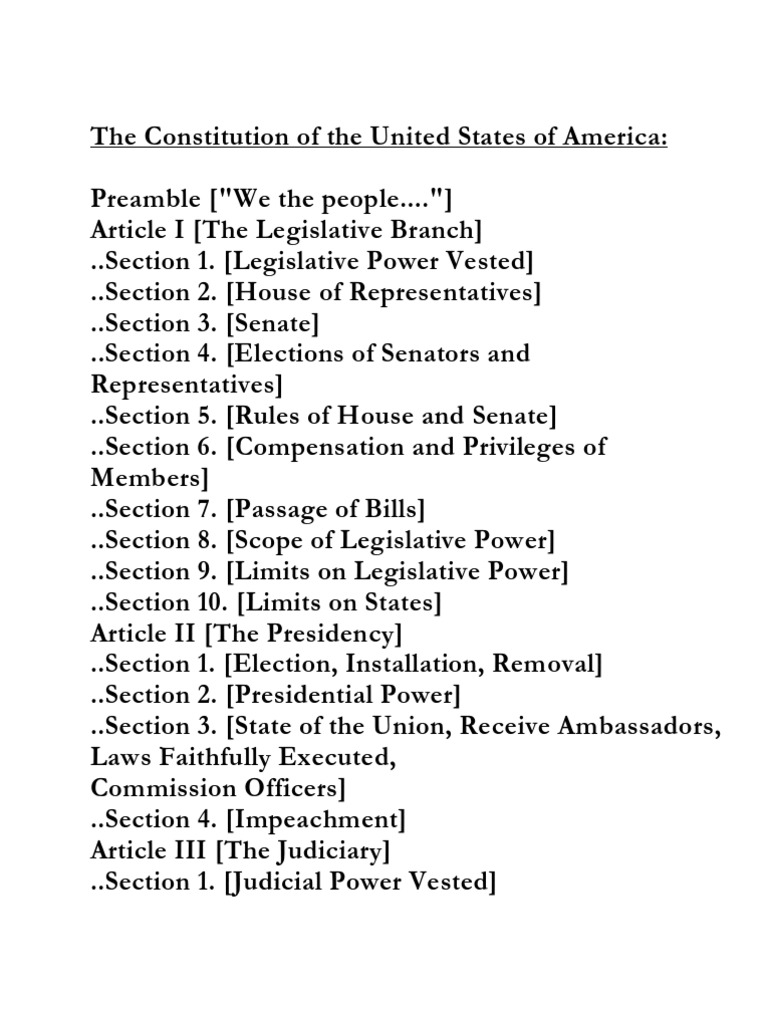 Constitution of The United States of America | PDF