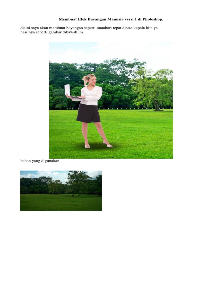 Membuat Efek Bayangan Manusia Versi 1 Di Photoshop | PDF