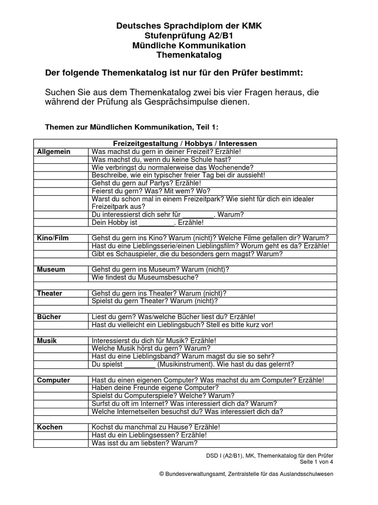 DSD I MK Themenkatalog | PDF