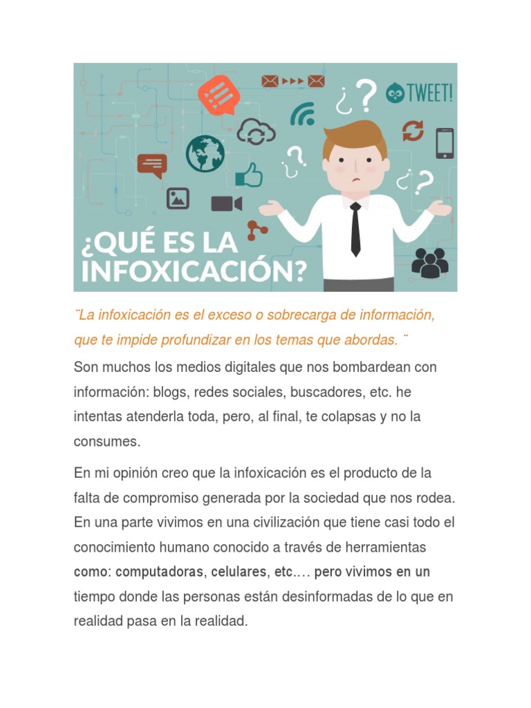 La Infoxicación Es El Exceso o Sobrecarga de Información | PDF ...