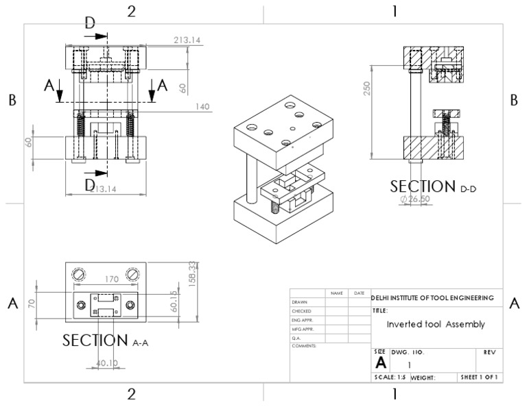 Section views of an inverted tool assembly | PDF