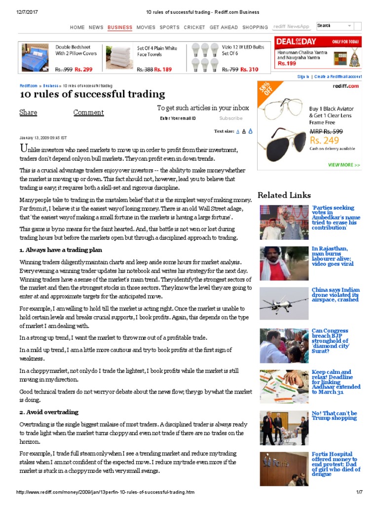 10 Rules of Successful Trading | PDF | Day Trading | Futures Contract