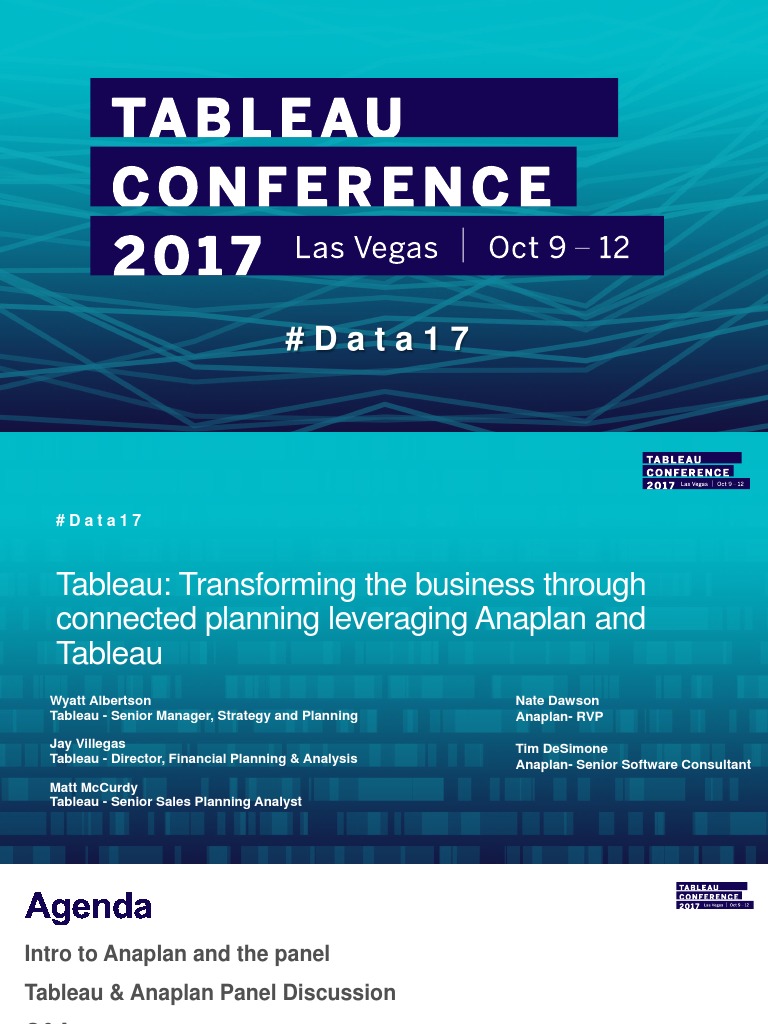 Tableau & Anaplan: Connected Planning Insights | PDF | Innovation ...