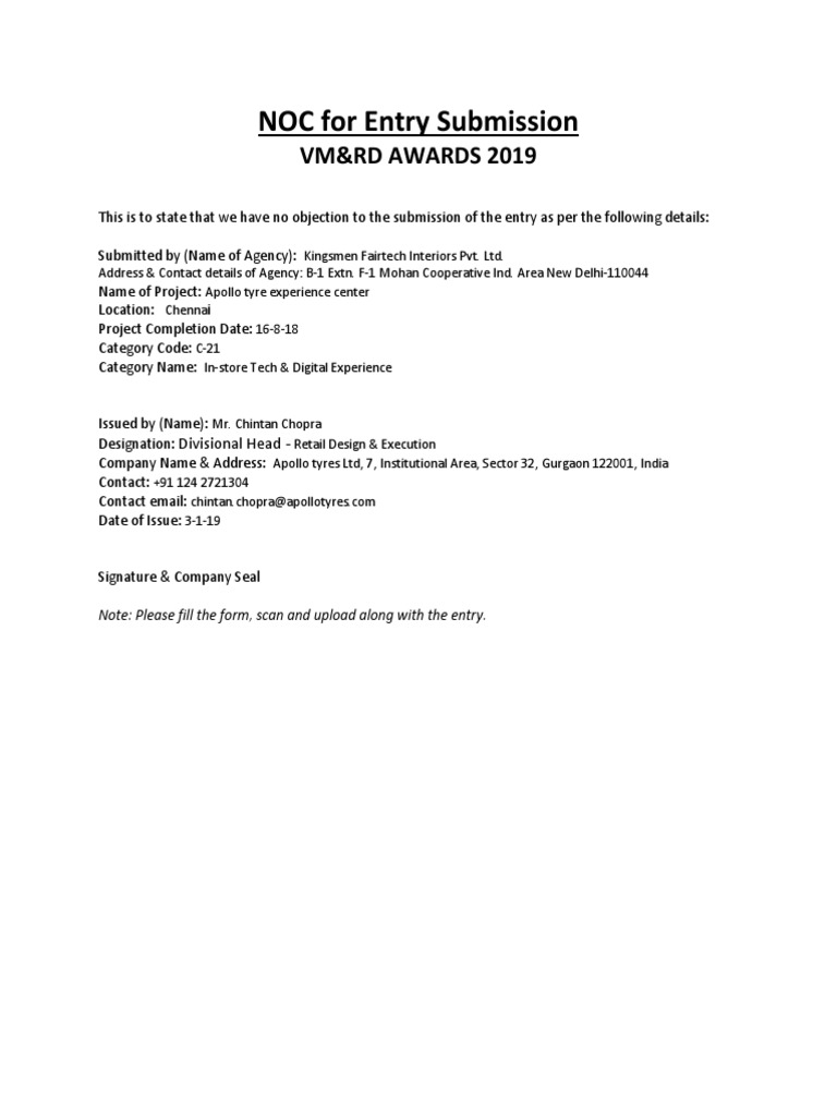 NOC Format | PDF | Business