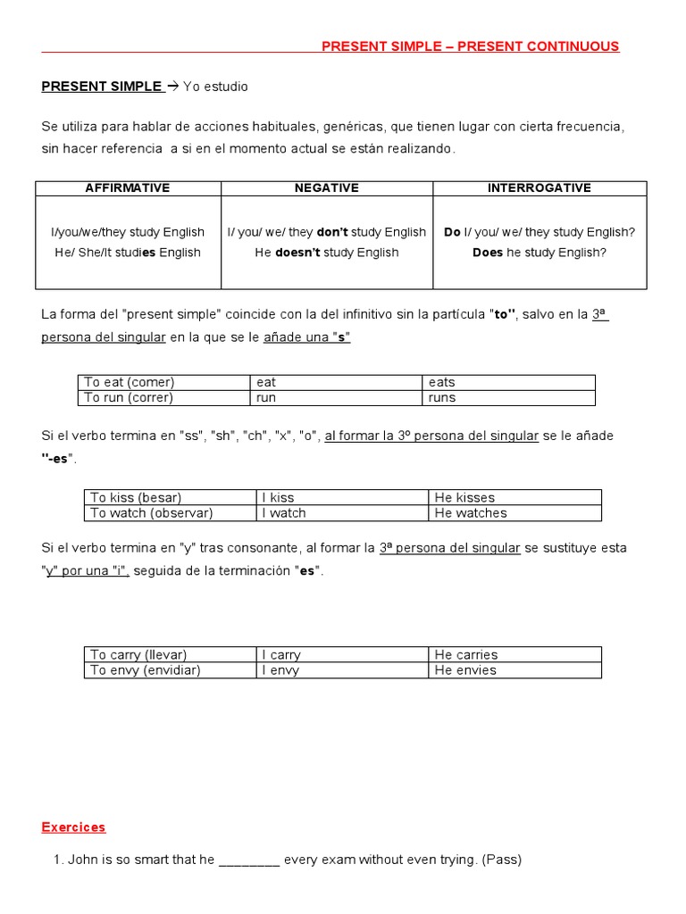 Present Simple Pdf Linguistics Onomastics
