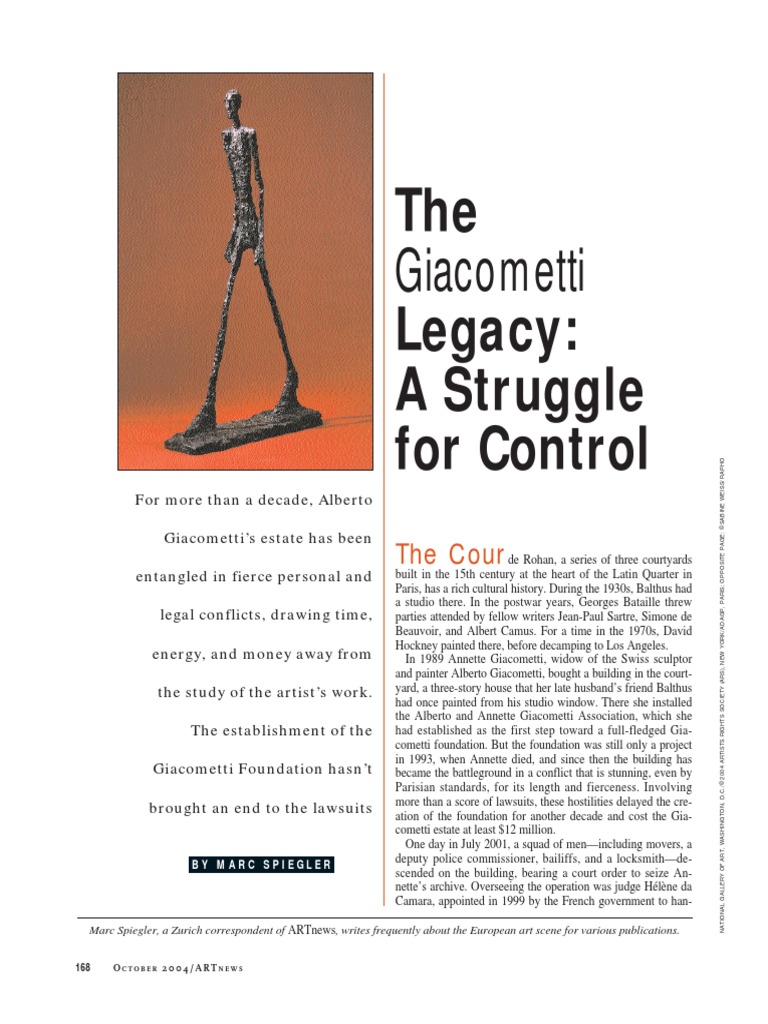 Alberto Giacometti - ArtNews PDF | PDF | History