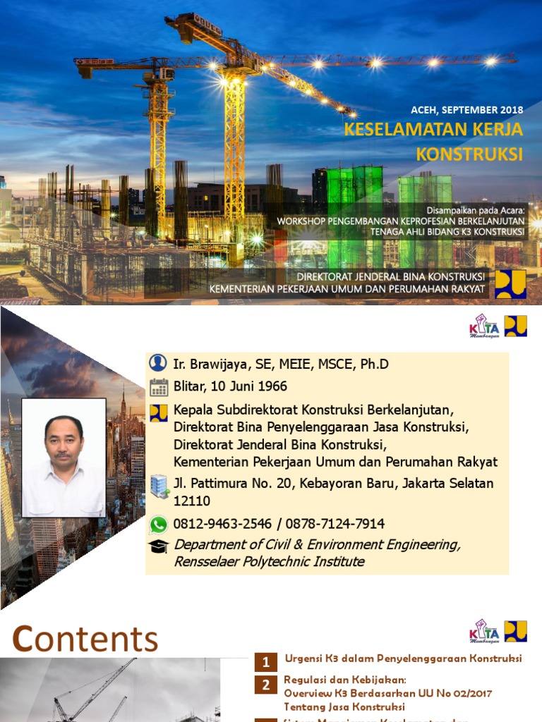 201809-CPD Ahli K3 Konstruksi-13-09-Kebijakan K3 Di Indonesia PDF | PDF