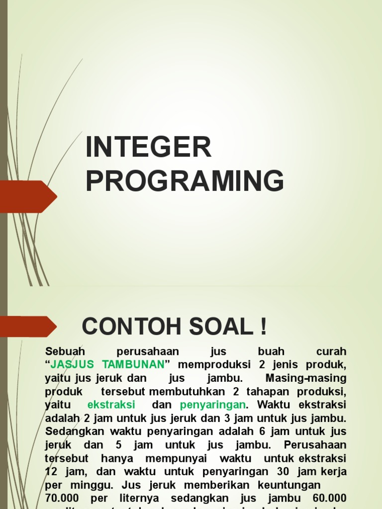 Integer Programming PDF | PDF