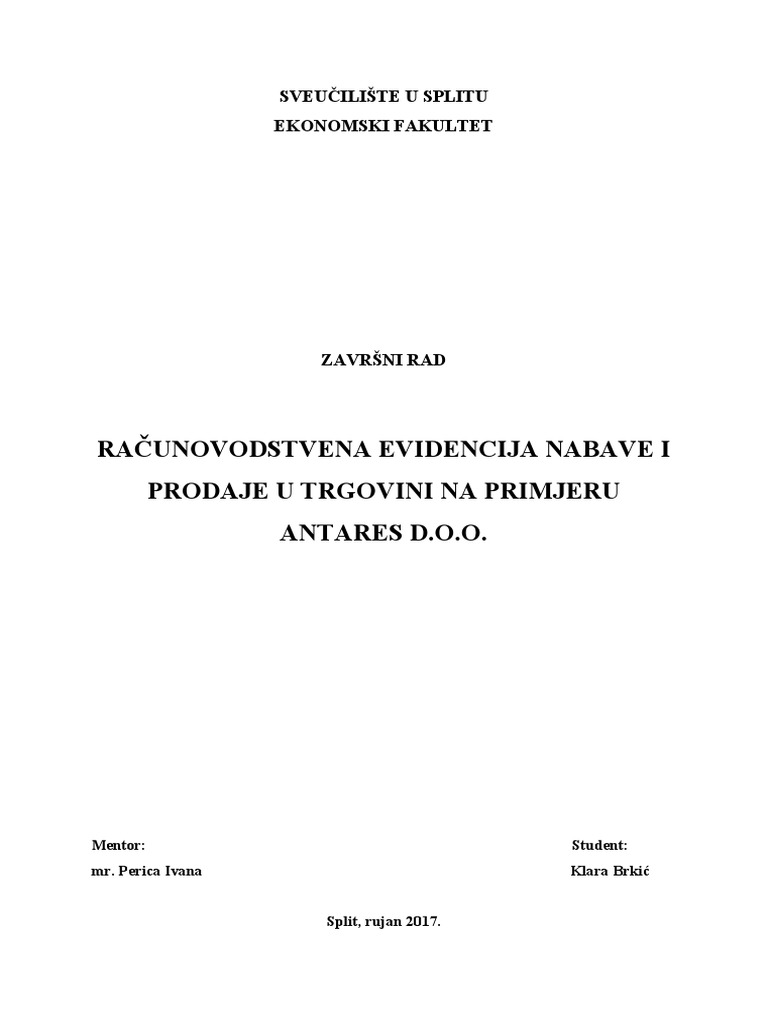 Racunovodstvena Nabavka I Prodaja Robe PDF | PDF