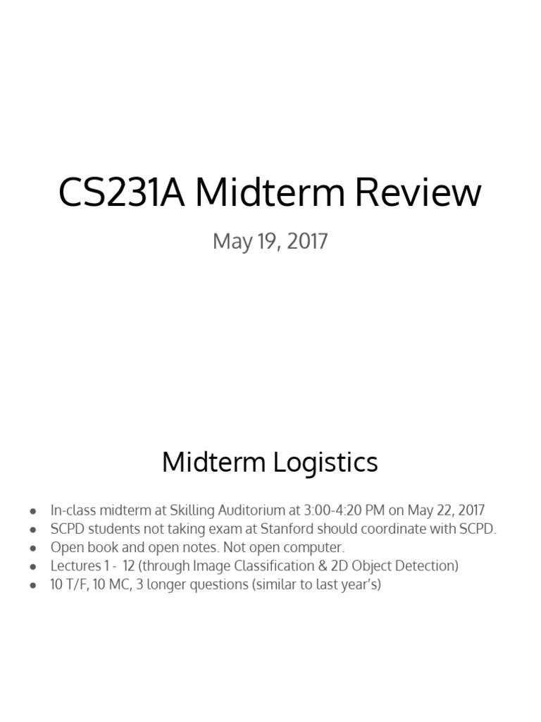 CS231A Midterm Review | PDF | Scientific Modeling | Computer Graphics CS231A Midterm Review | PDF | Scientific Modeling | Computer Graphics