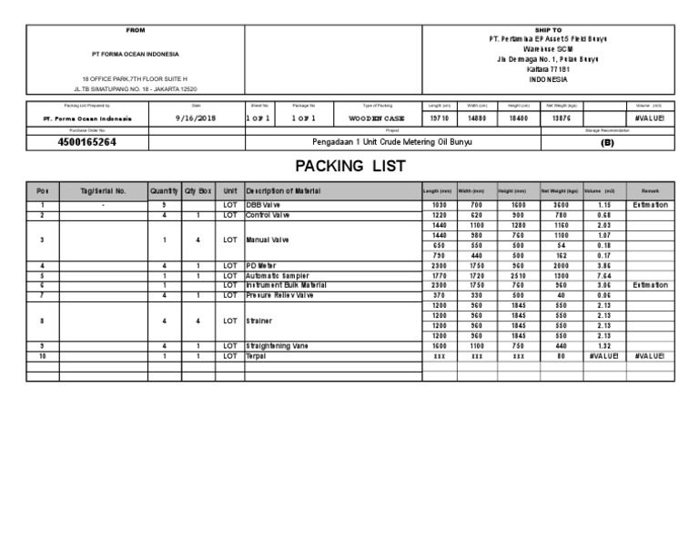 Packing List Pengiriman Barang | PDF | Nature