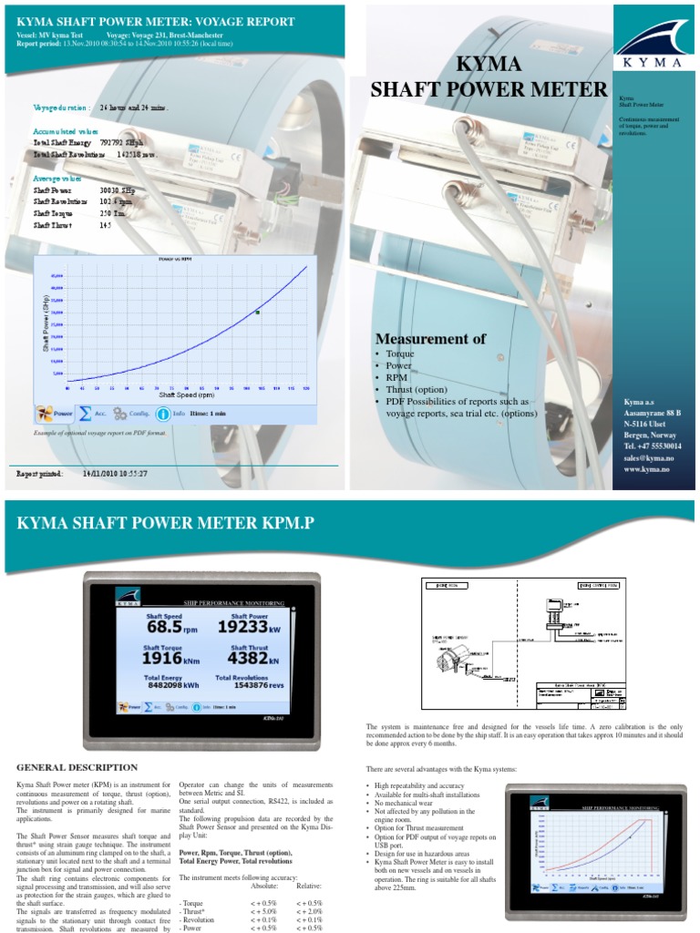 KPM - Kyma Shaft Power Meter - Brochure | PDF | Torque | Transmission ...