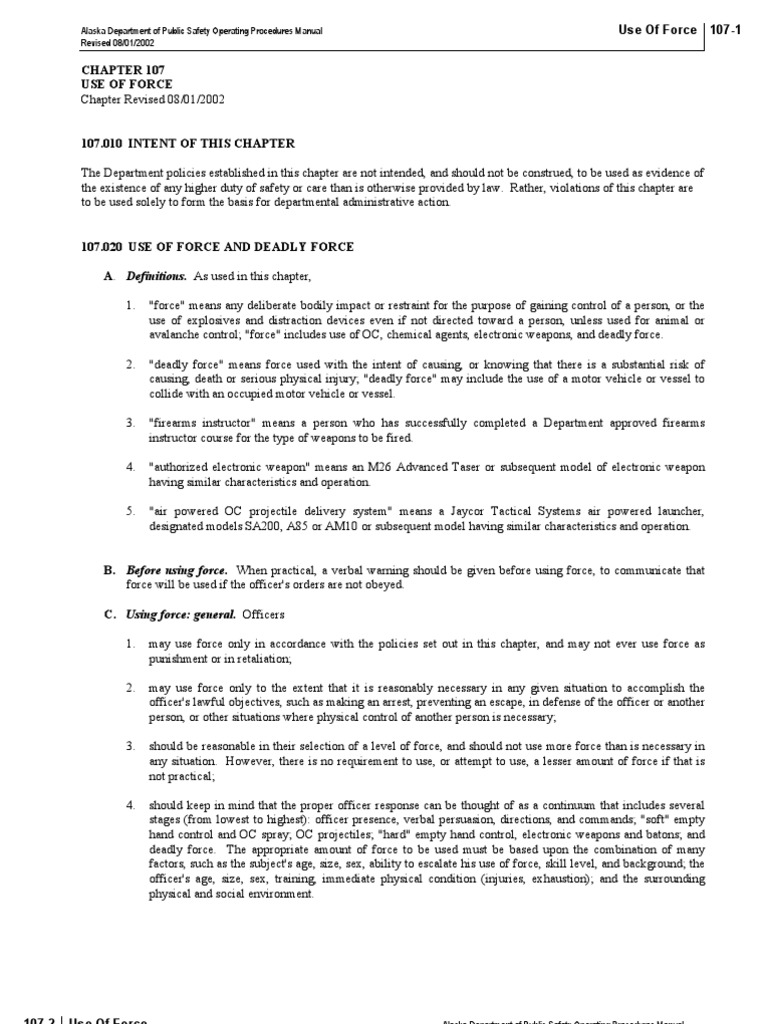 107 Use of Force - PDF 1 | PDF | Handgun | Shotgun