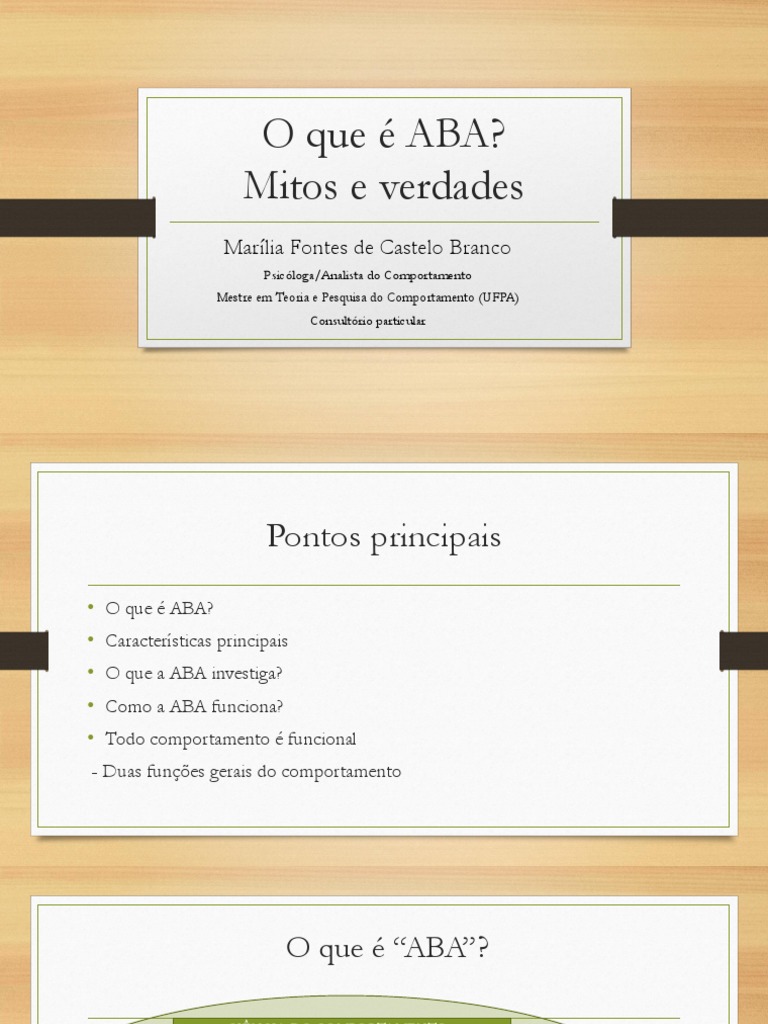O Que É ABA - Mitos e Verdades | PDF | Comportamento | Science