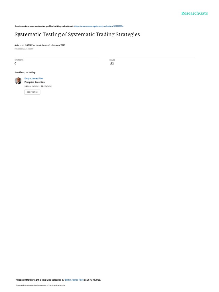 Systematic Testing of Systematic Trading Strategies - Emlyn James Flint ...