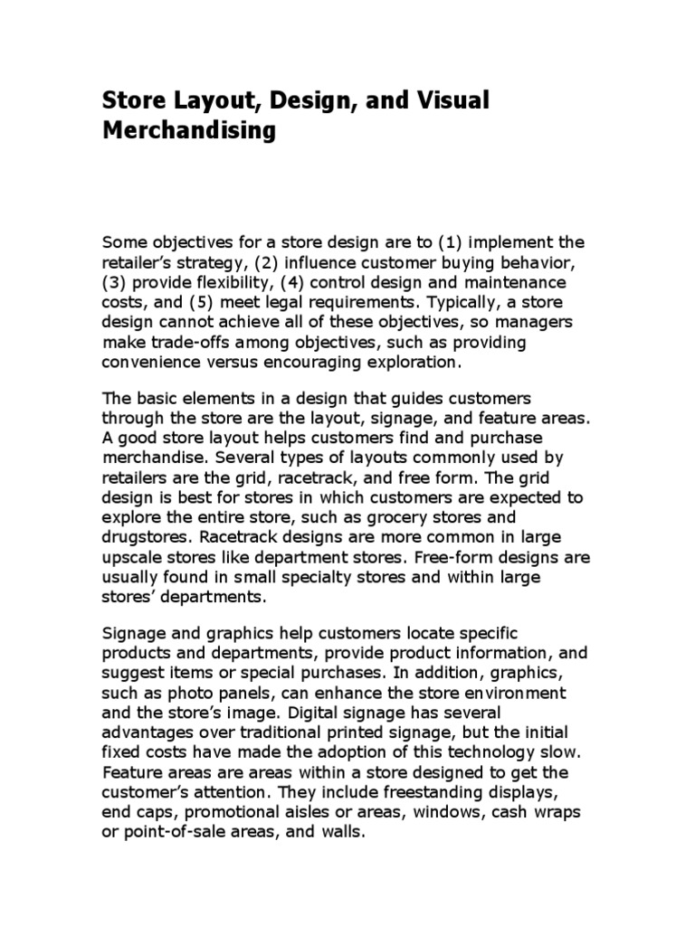 Store Layout | PDF | Merchandising | Retail