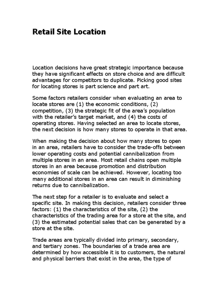 Retail Site Location | PDF | Prediction | Retail