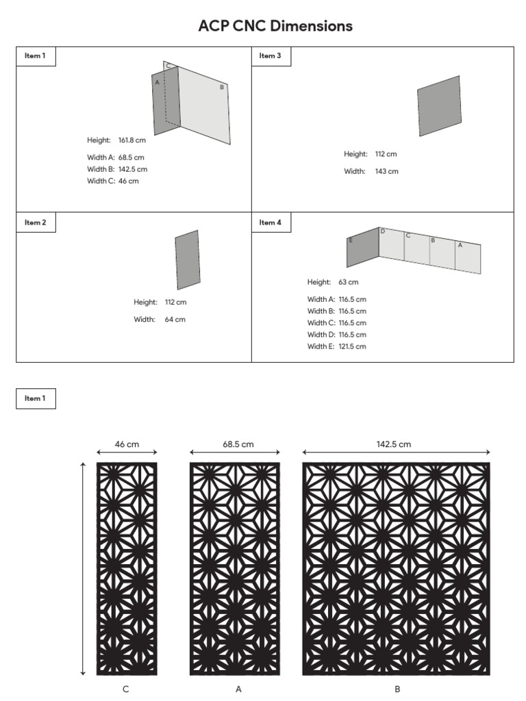 ACP CNC Dimensions: Item 1 Item 3 | PDF