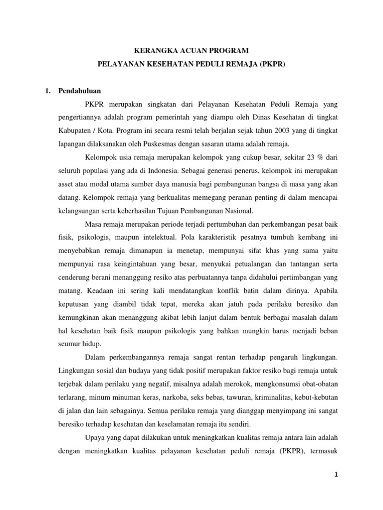 Program PKPR untuk Kesehatan Remaja | PDF