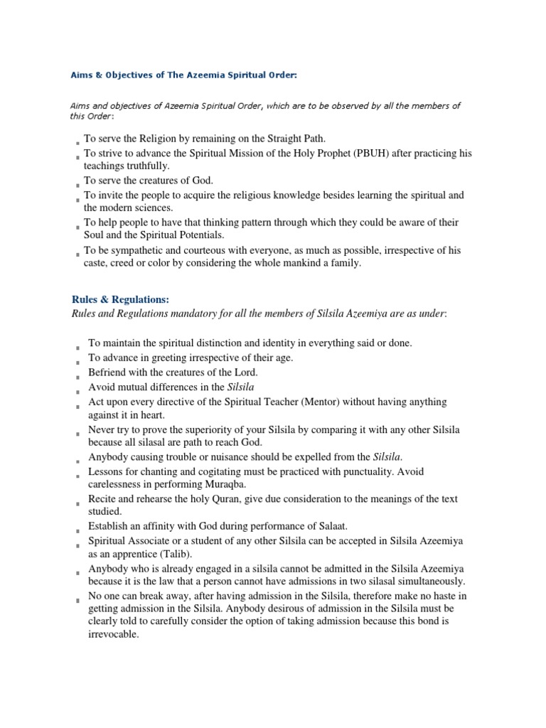 Aims Silsila e Azeemia | PDF | Spirituality | Anger
