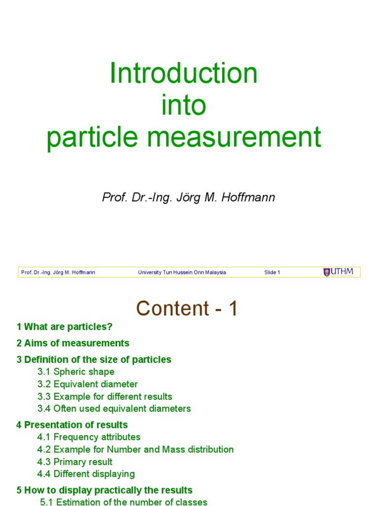 Introduction to Particle Measurement | PDF | Normal Distribution ...