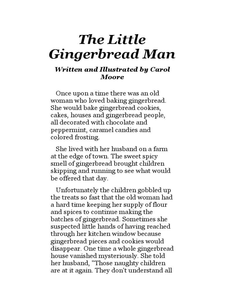The Little Gingerbread Man Story | PDF
