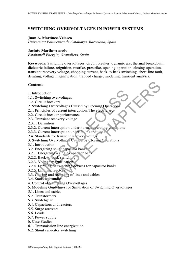 Switching Overvoltages PDF | PDF | Capacitor | Electric Arc