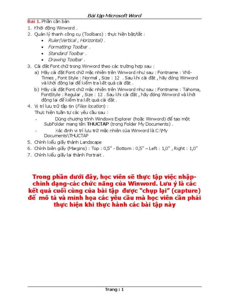 Bai Tap Win Word | PDF