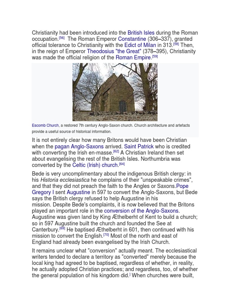 Introduction of Christianity to England | PDF | Danelaw | Wessex