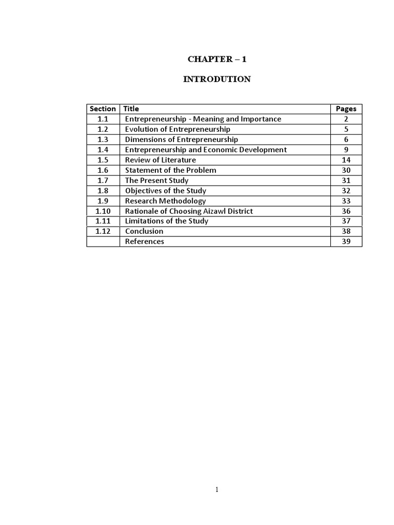 Section Title Pages: Chapter - 1 Introdution | PDF | Economic ...