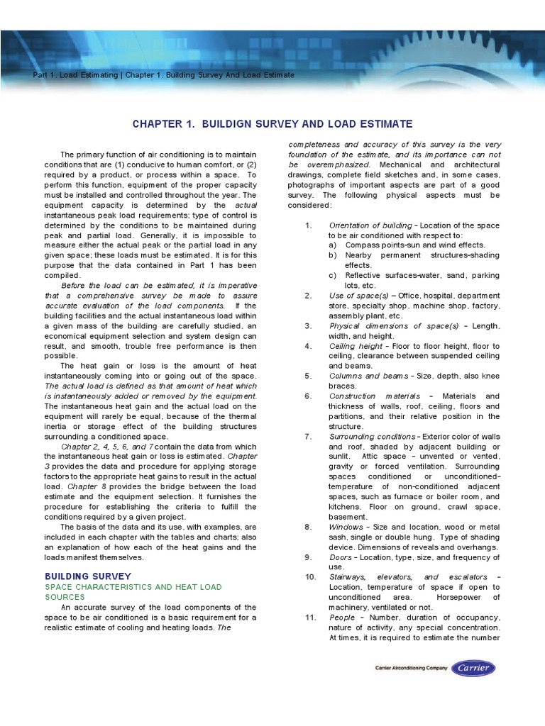 Heat Load Chapter 1 Carrier Hand Book PDF | PDF | Hvac | Air Conditioning