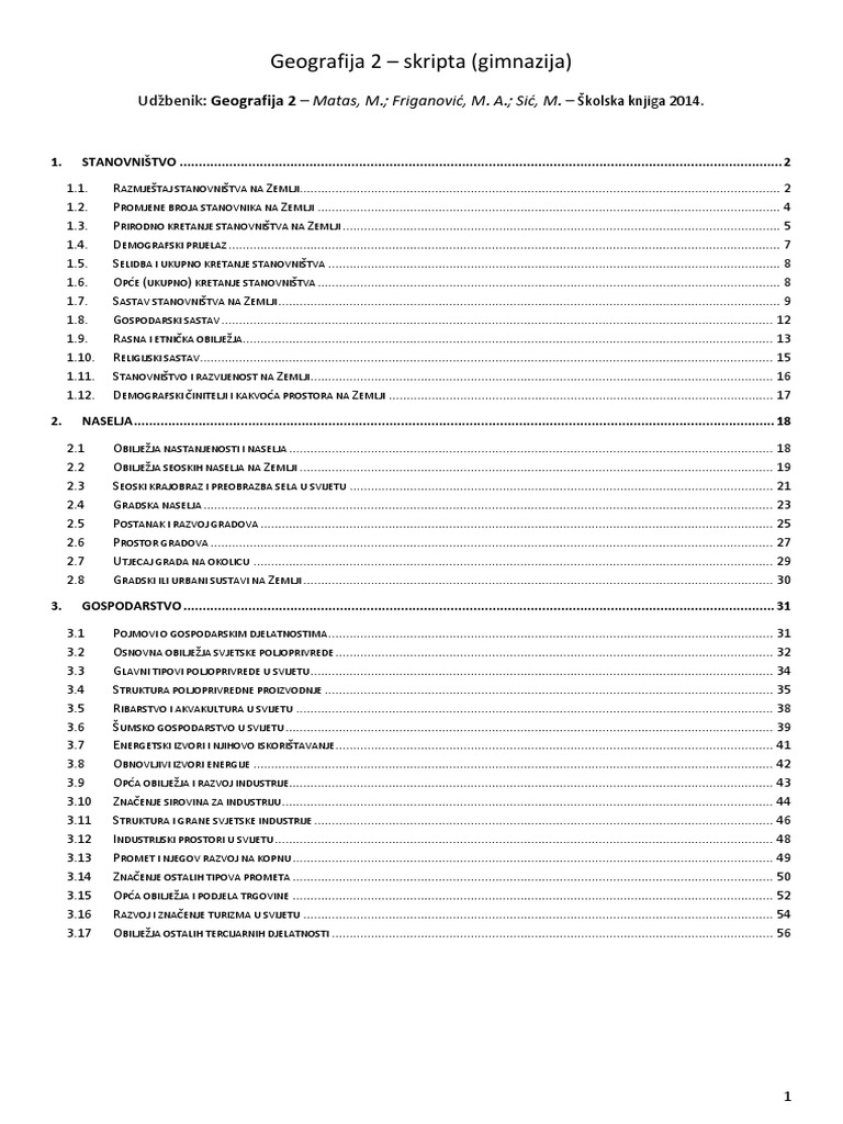 Geografija 2 Skripta | PDF