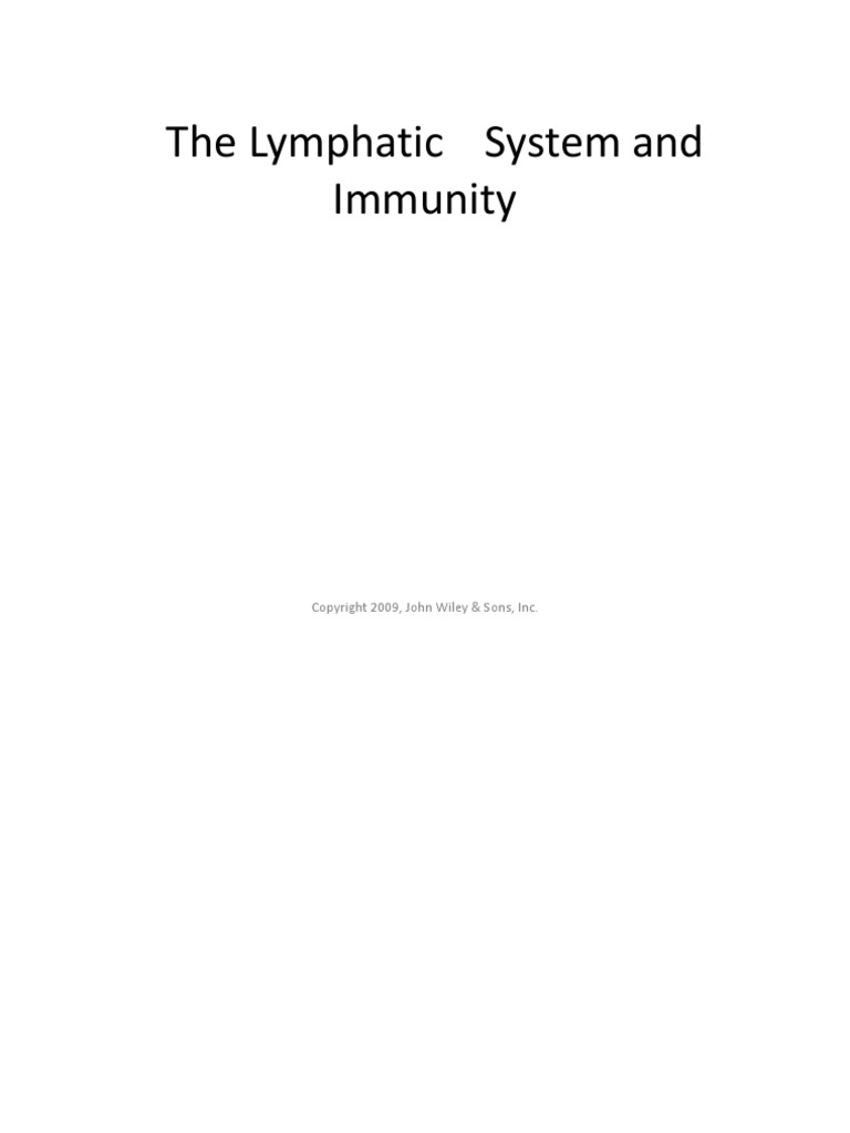 Lymphatic System and Immunity | PDF | Lymphatic System | Lymph Node