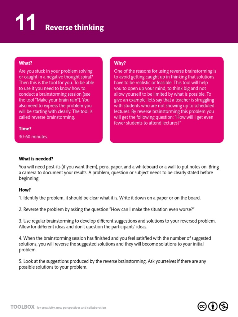 11 Reverse Thinking | PDF | Brainstorming | Cognition