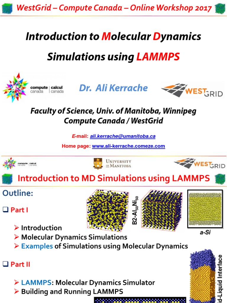 Introduction to LAMMPS MD Simulations | PDF | Molecular Dynamics ...