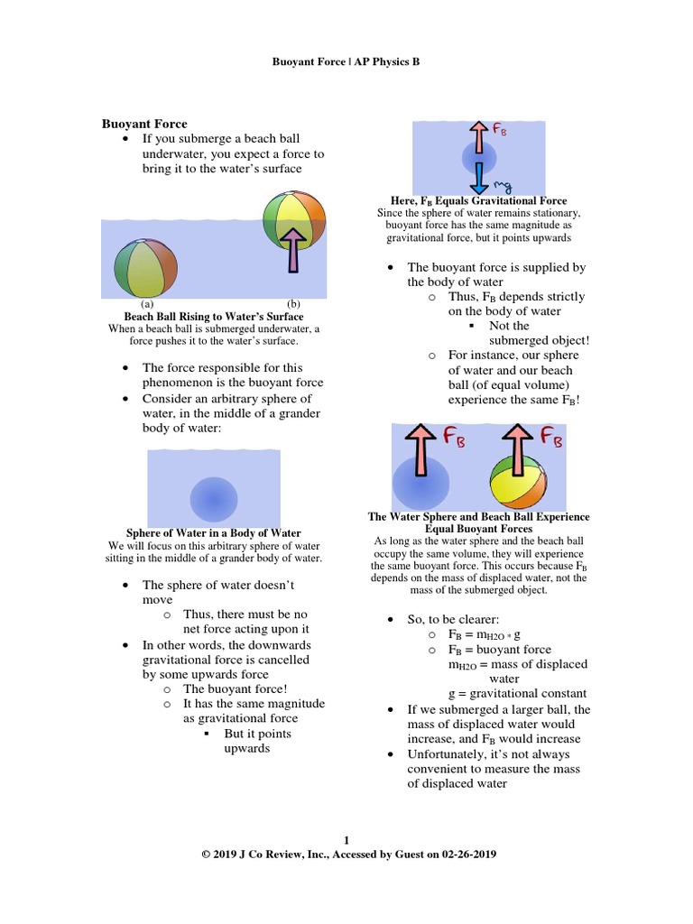 Buoyant Force - AP Physics B | PDF | Buoyancy | Force