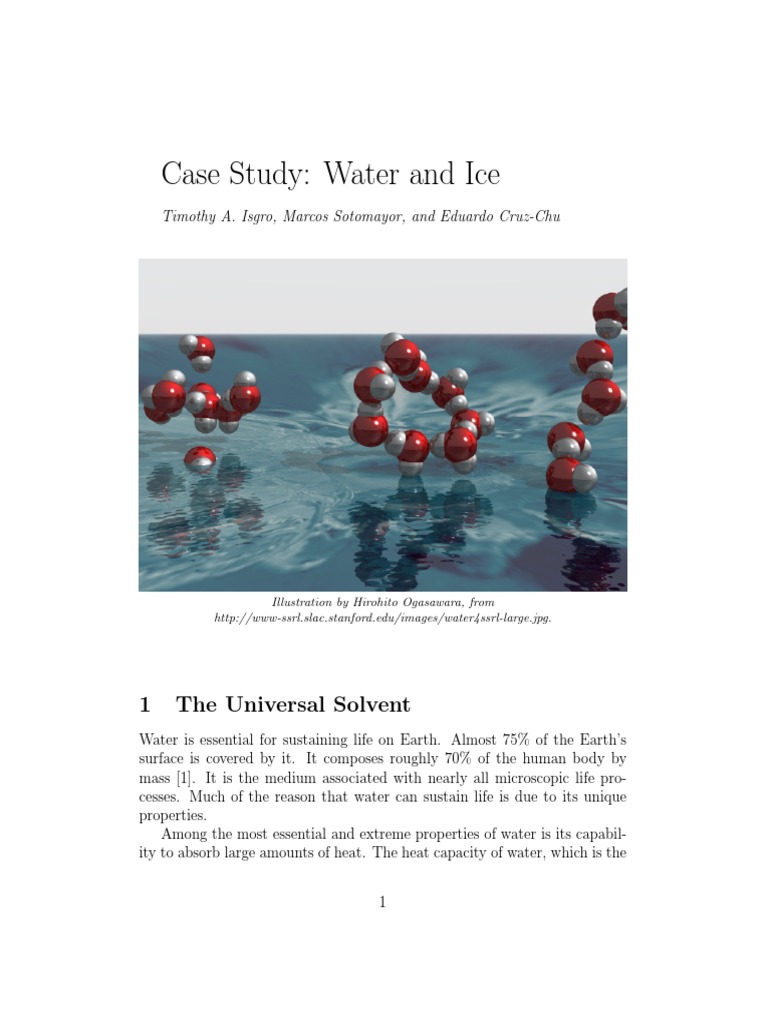 Case Study: Water and Ice: 1 The Universal Solvent | PDF | Wetting ...