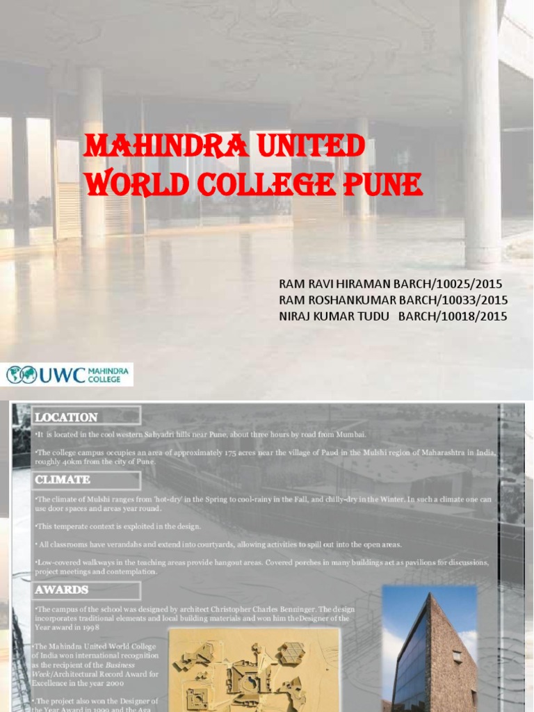 Mahindra United World College Design Overview | PDF | Art Media ...