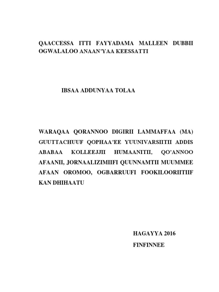 Ibsaa Addunyaa PDF | PDF