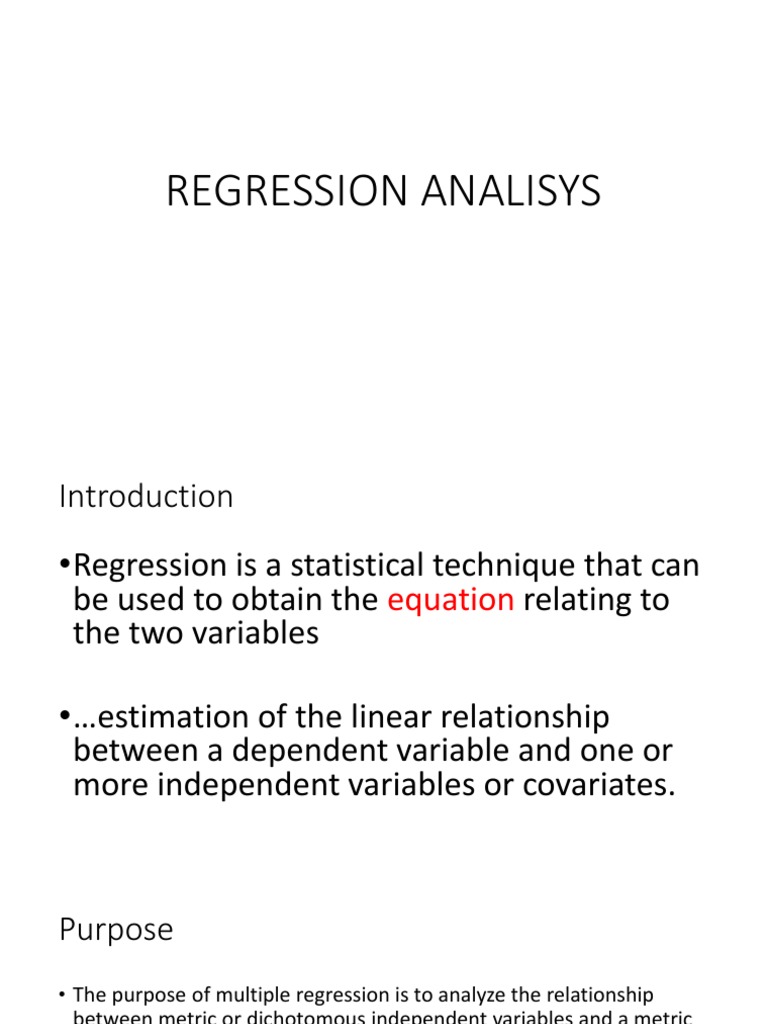 Regression | PDF | Dependent And Independent Variables | Regression ...